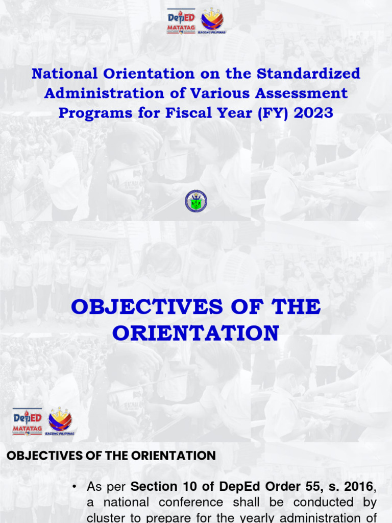 National Orientation On The Standardized Administration of Various ...