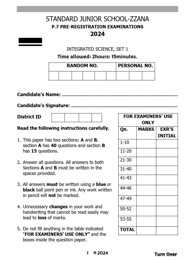 P.7 Mid Term One, 2024 | PDF