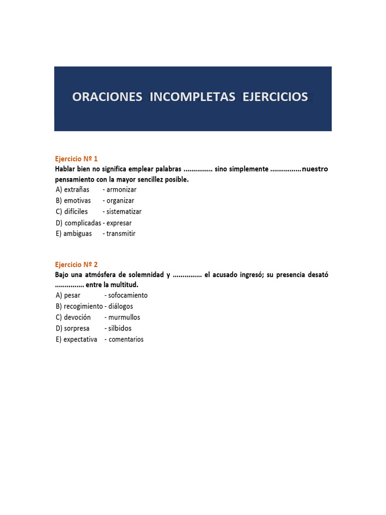 Ejercicios de oraciones con "placer" | PDF | Placer | Verdad