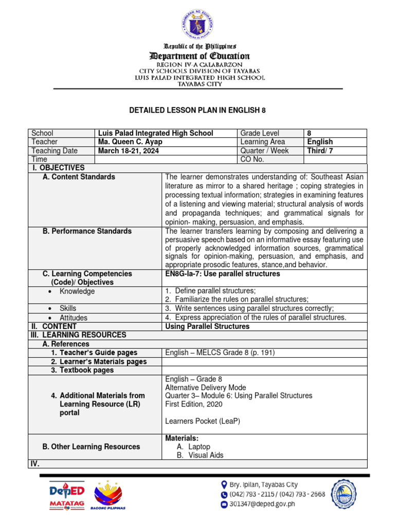 PARALLELISM-LP | PDF | Phrase | Clause
