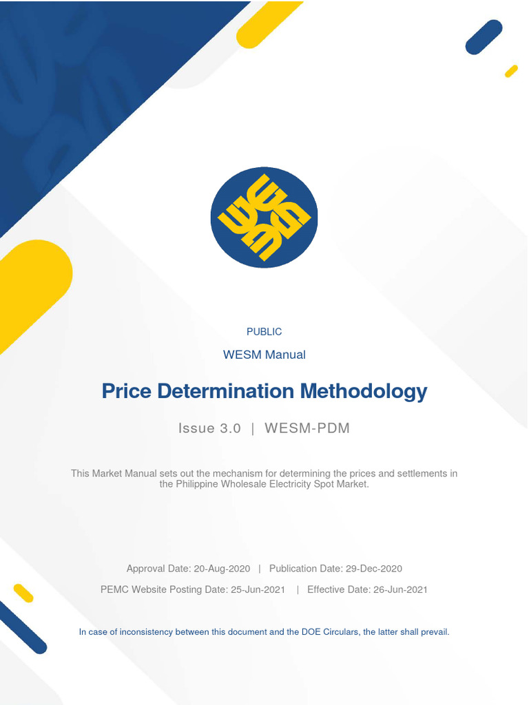 WESM-PDM-3.0 26 Jun 2021 (EWDO) (FINAL) | PDF | Mathematical ...