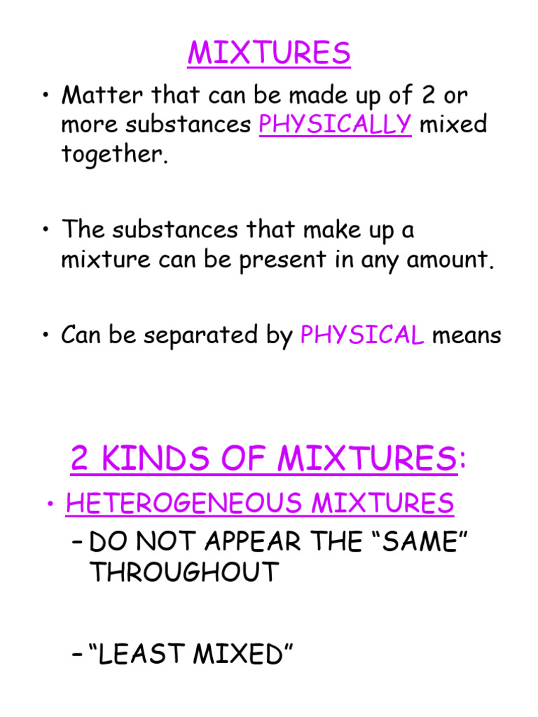 Mixtures_Powerpoint | PDF