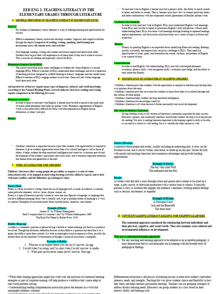 Teaching Literacy Through Children's Literature | PDF | Reading ...