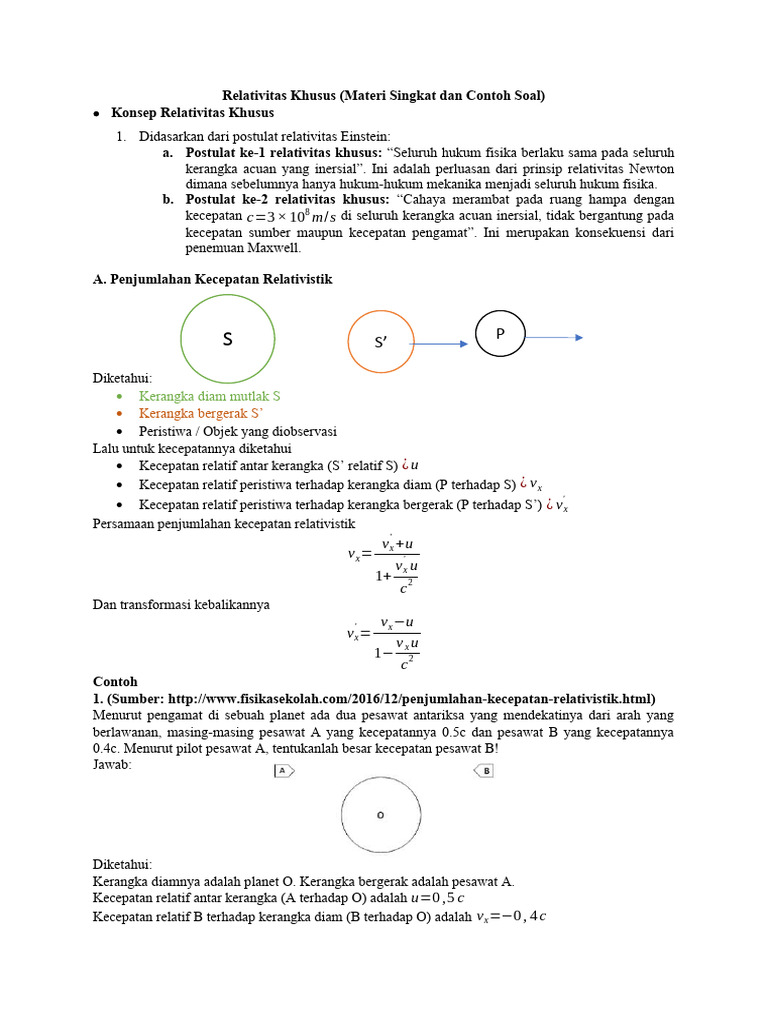 Relativitas Khusus (Contoh) | PDF