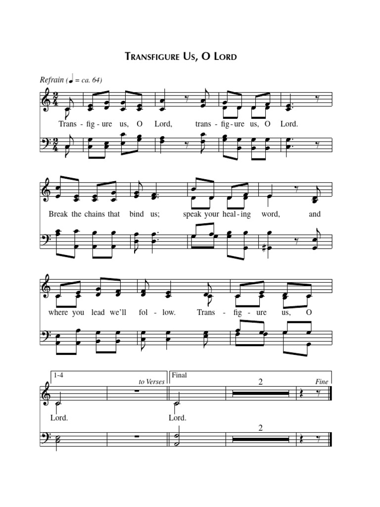 Transfigure Us, O Lord - SATB Refrain | PDF