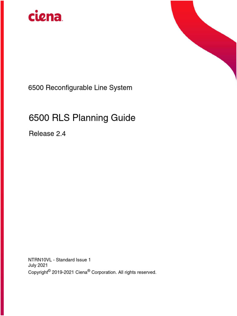 Ciena - RLS Planning - Guide - Part-1 | PDF | License | Legal Liability