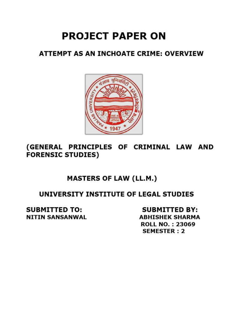 Attempt Criminal Law 23069 | PDF | Crimes | Crime & Violence