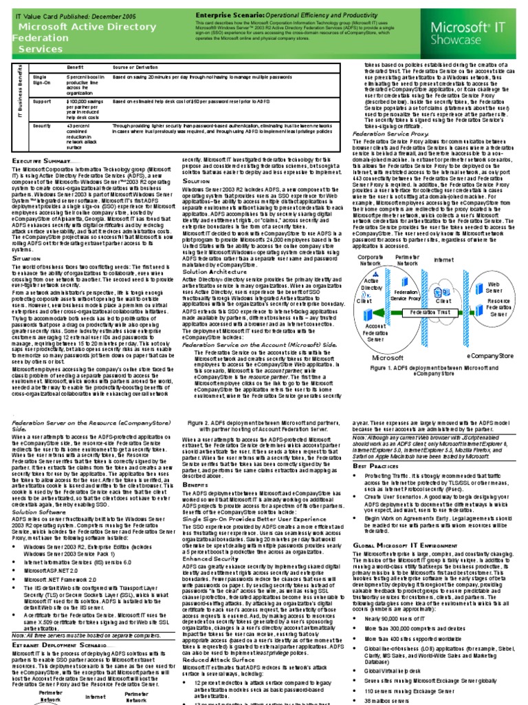 Adfs R2itvc | PDF | Proxy Server | Transport Layer Security