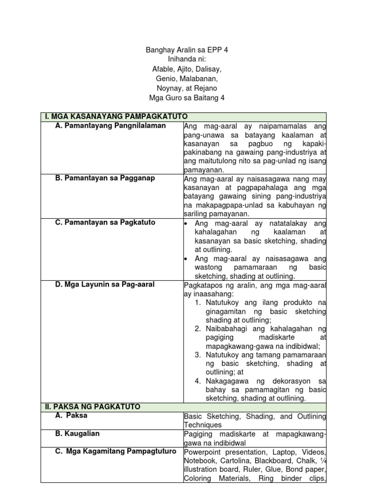 Epp 4 - LP Industrial Arts | PDF