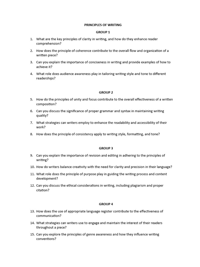 Key Principles of Effective Writing | PDF