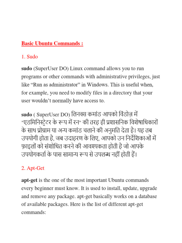 Basic Ubuntu Commands | PDF Basic Ubuntu Commands | PDF