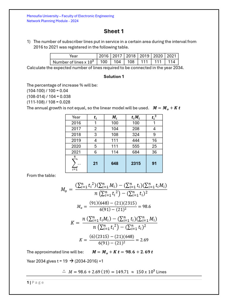 Sheet 1 Forecasting | Download Free PDF | Applied Mathematics