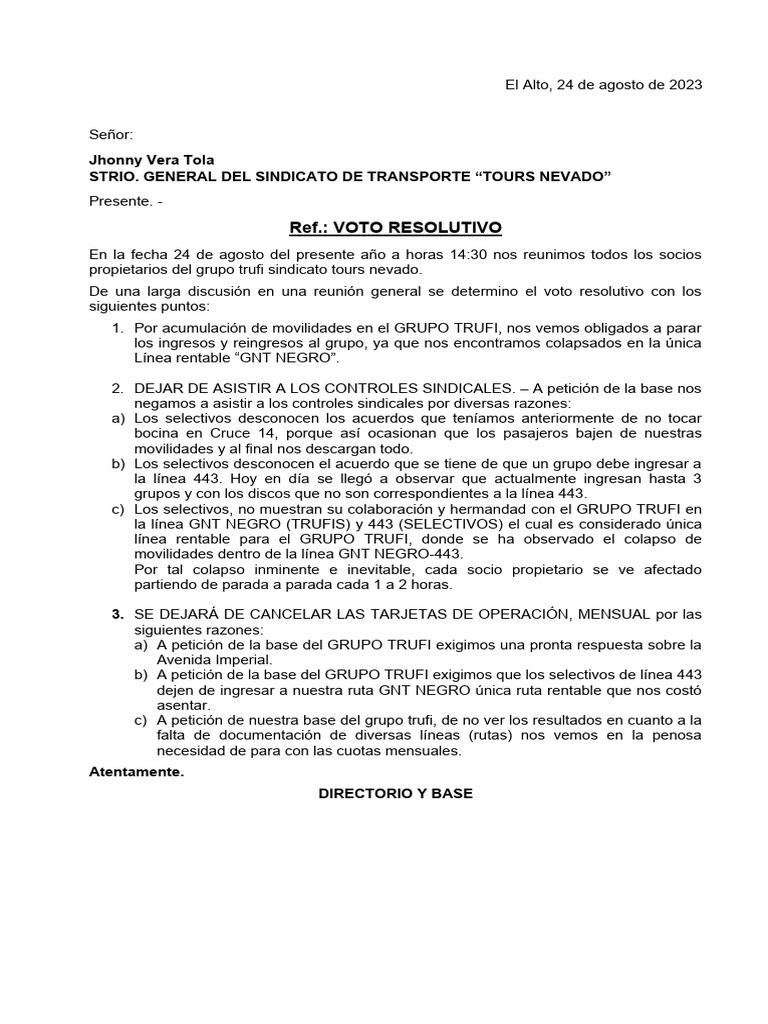 Voto Resolutivo | PDF