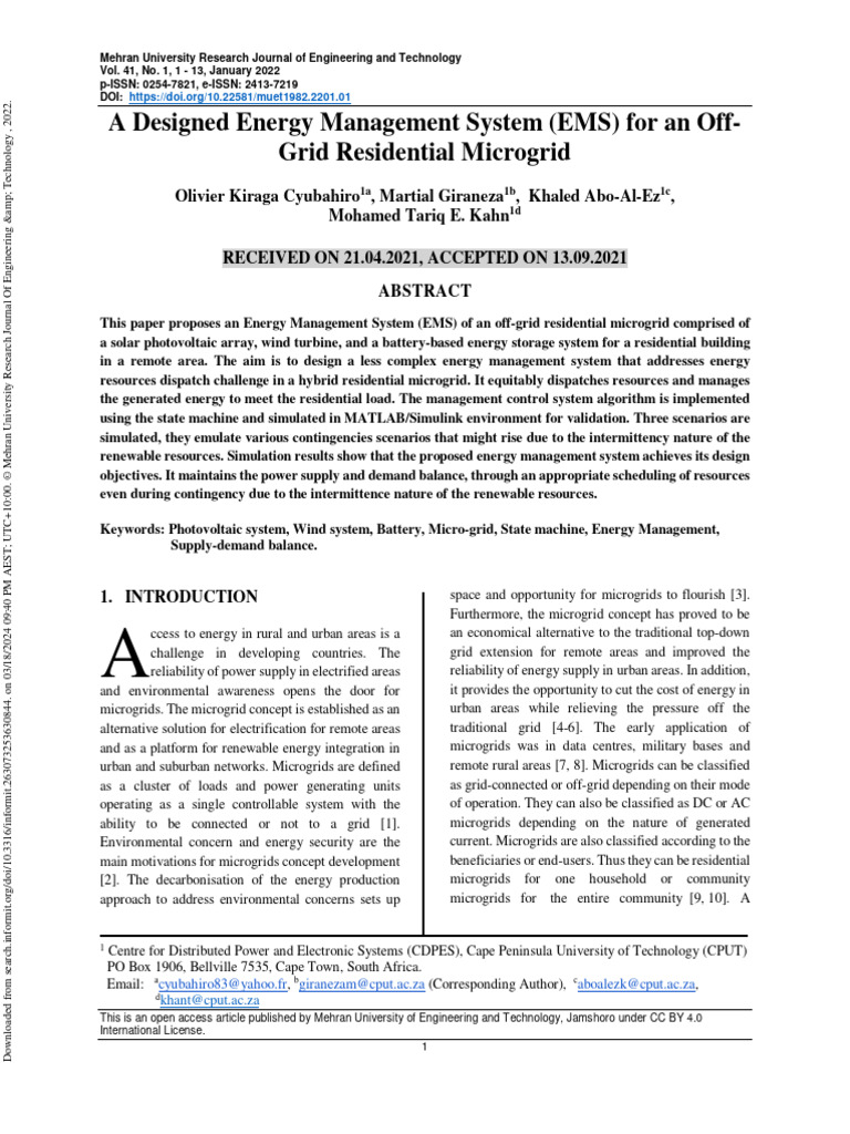 EMS Off-Grid | Download Free PDF | Photovoltaics | Photovoltaic System