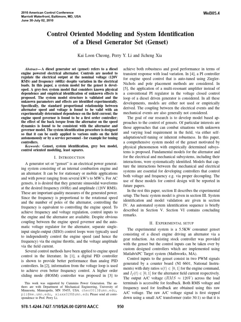 Control Oriented Modeling and System Identification | PDF | Electrical Impedance | Alternating ...