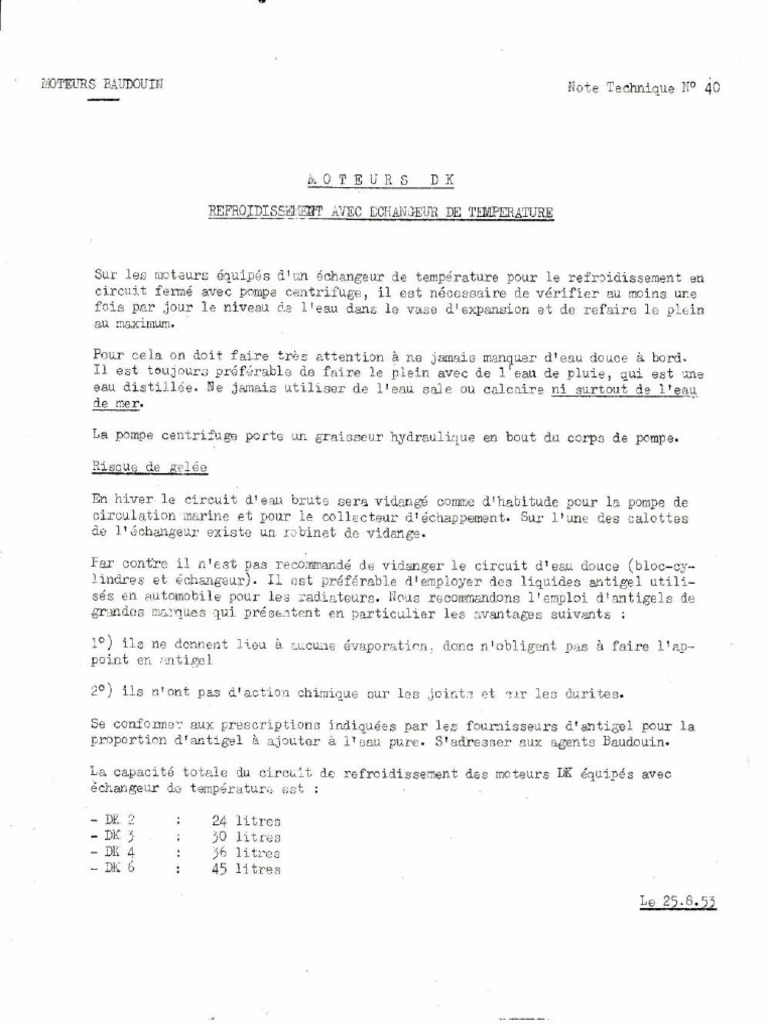 BAUDOUIN DK Note Technique n40 | PDF