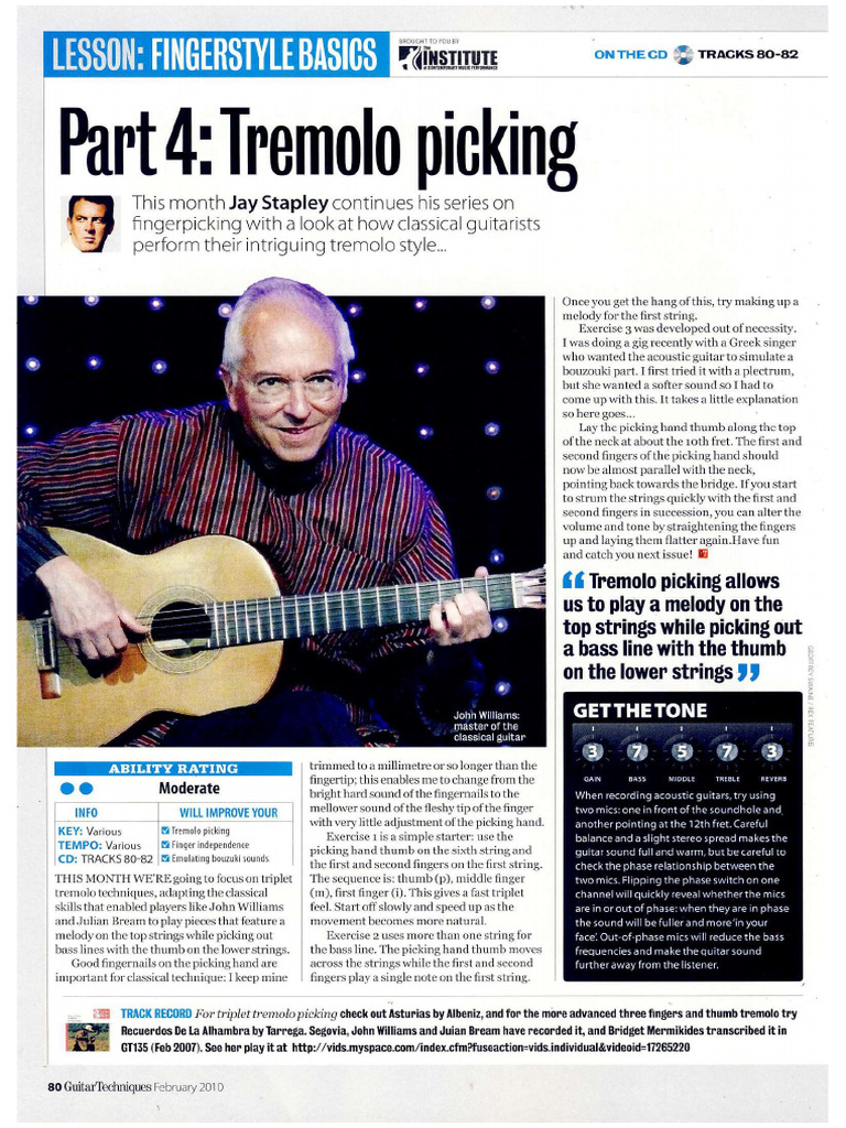 Fingerstyle Basics - Tremulo Picking (Mp3 Tab & BT) | PDF