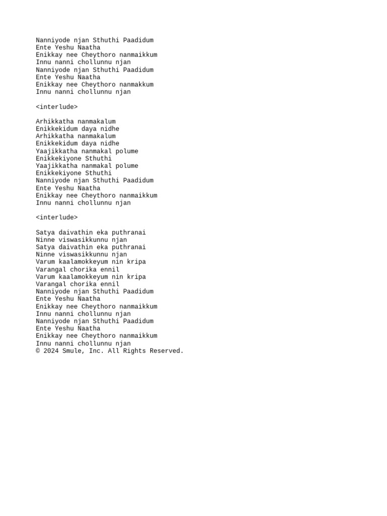 Nanniyode Njan | PDF