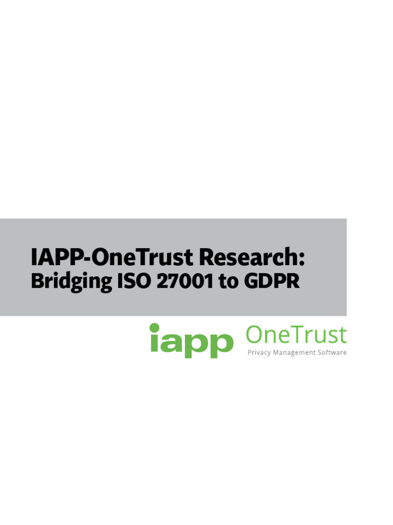 IAPP OneTrust Bridging ISO GDPR Final | PDF | Information Security | Privacy