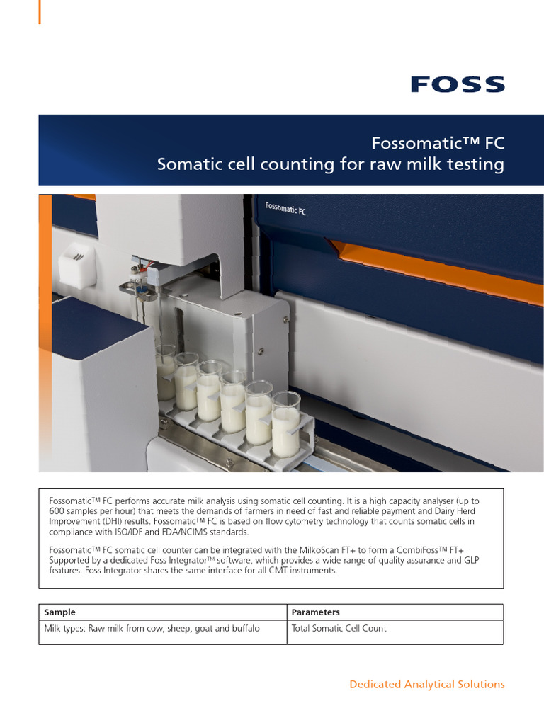 Foss Fossomatic | PDF | Accuracy And Precision | Flow Cytometry