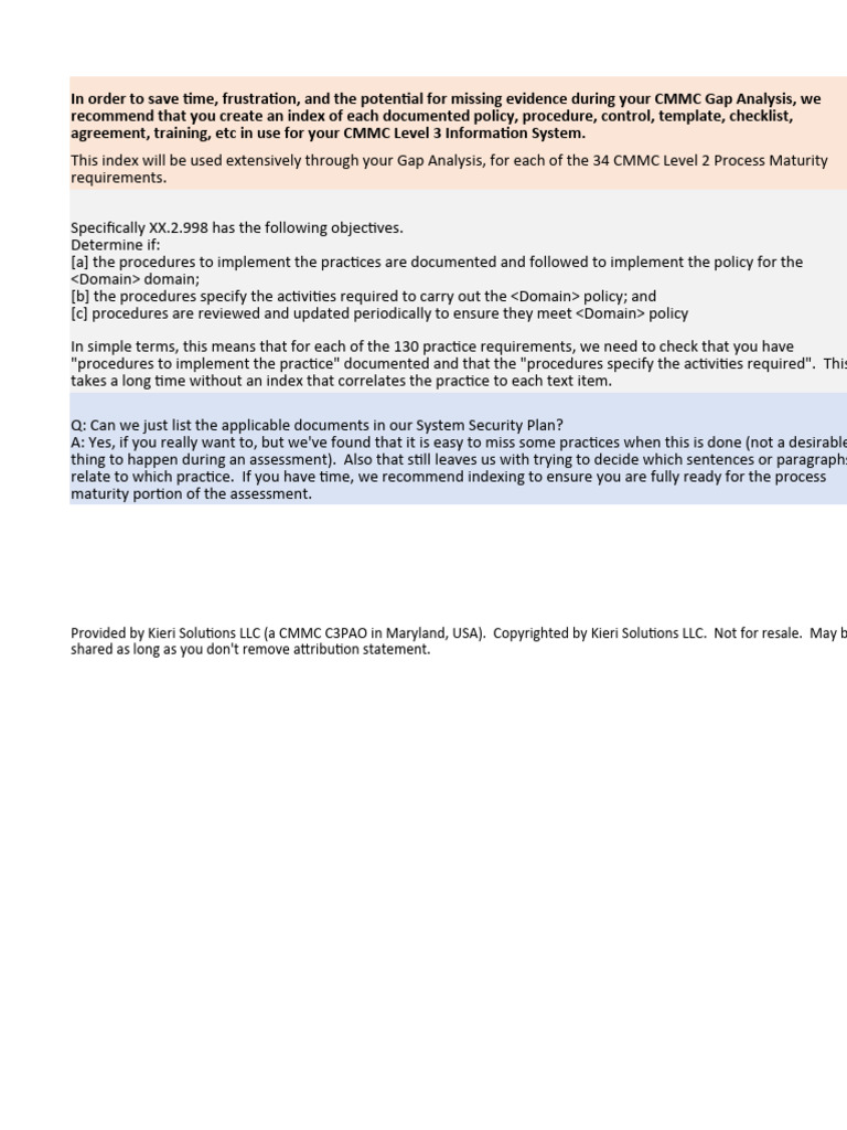 Process Maturity Index Template | PDF | Access Control | Security ...