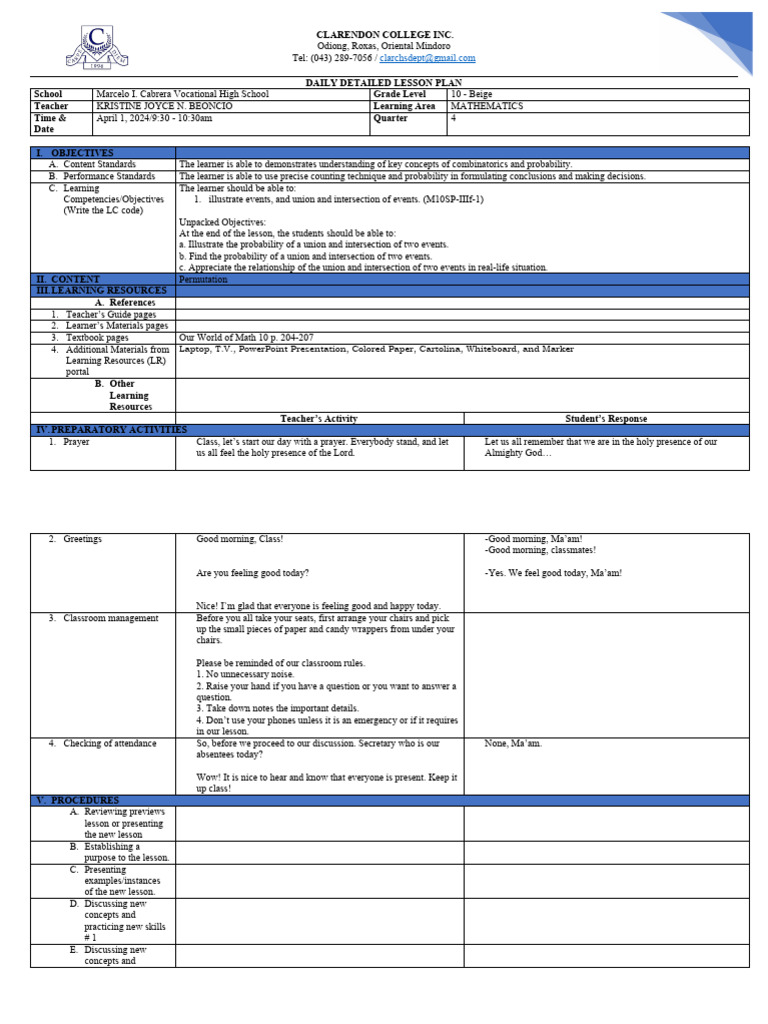 Grade 10 DLP | PDF | Learning | Behavior Modification