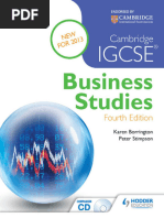 Cambridge IGCSE and O Level Business Studies Coursebook - 5th Ed | PDF