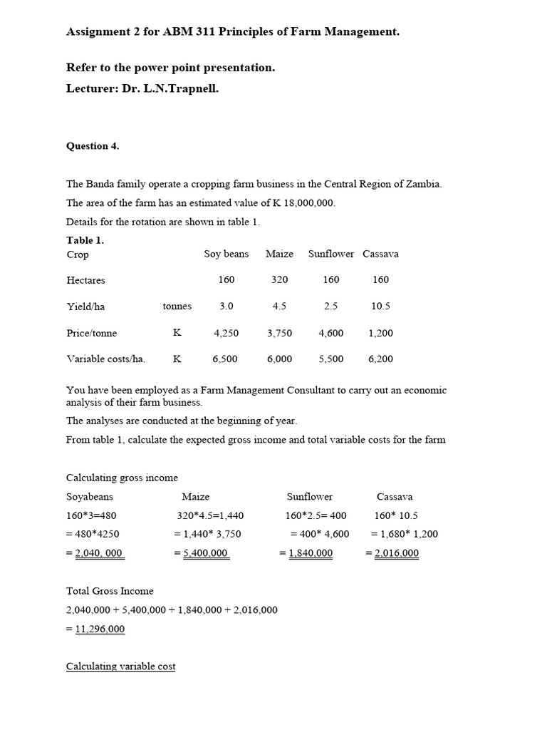Assignment 2 for ABM 311 Principles of Farm Management (1) | PDF | Balance Sheet | Equity (Finance)