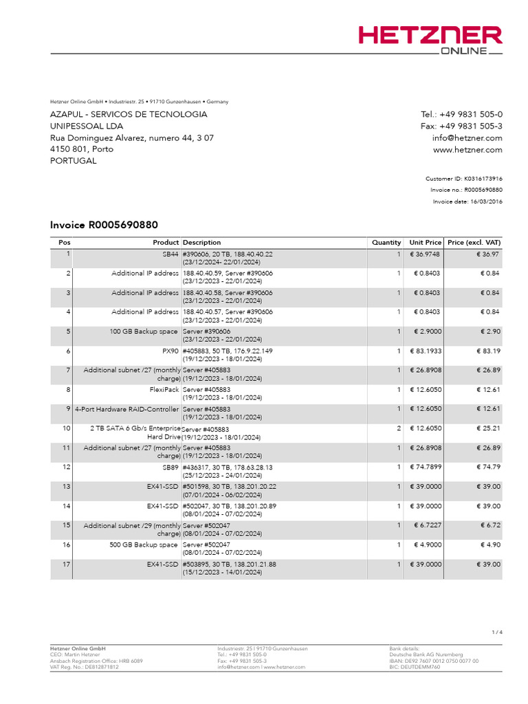 Hetzner 2017 01 1 | PDF | Solid State Drive | Computer Data Storage