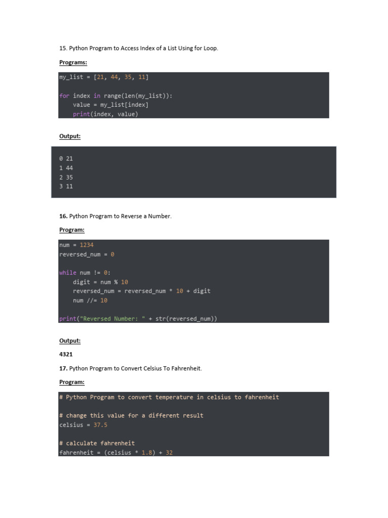 python programs 15-24 | PDF | Fahrenheit | Computer Programming