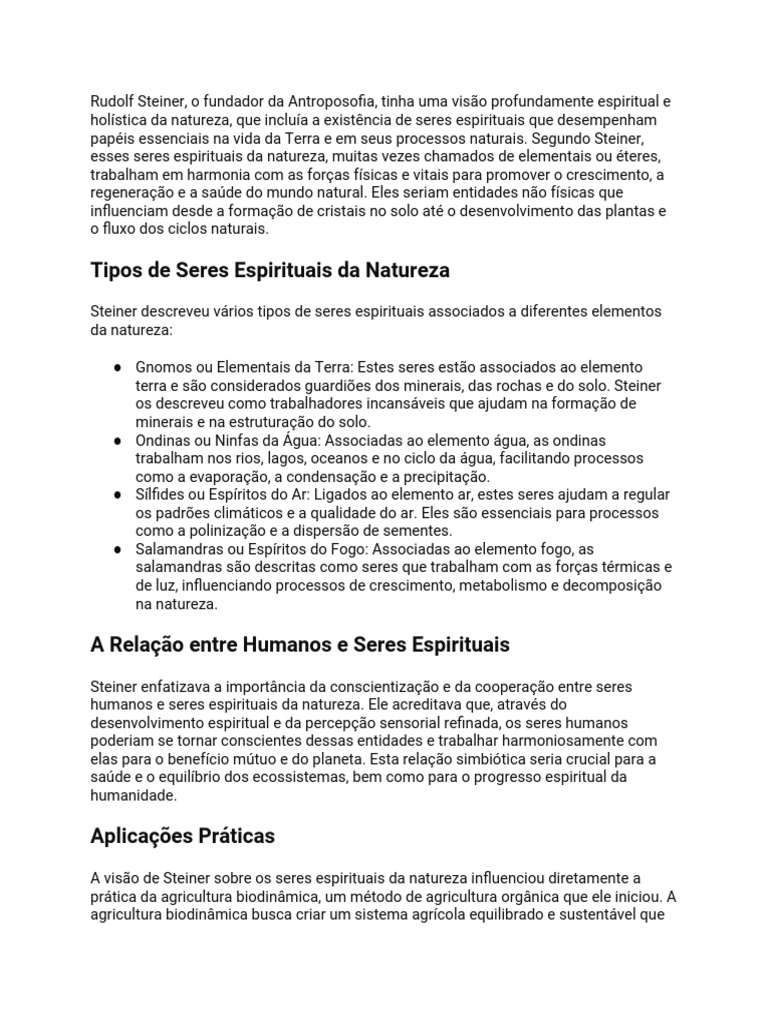 Rudolf Steiner e Os Seres Elementais | PDF | Natureza | Agricultura