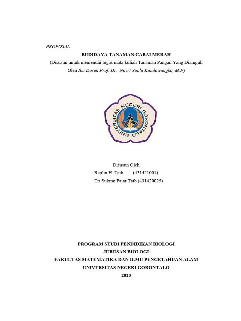 PROPOSAL Tanaman Pangan Budidaya Cabai Merah-1 | PDF