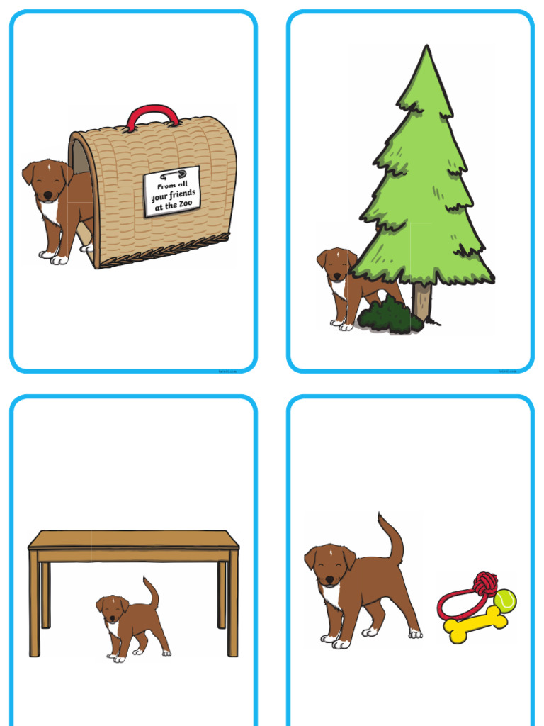 T T 2546815 Where Is The Puppy Positional Language Picture Cards | PDF