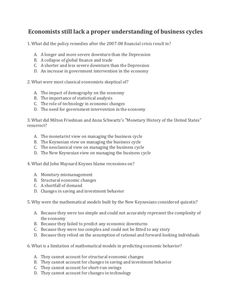 Unit 5 - Lesson 2 | PDF | Keynesian Economics | Business Cycle