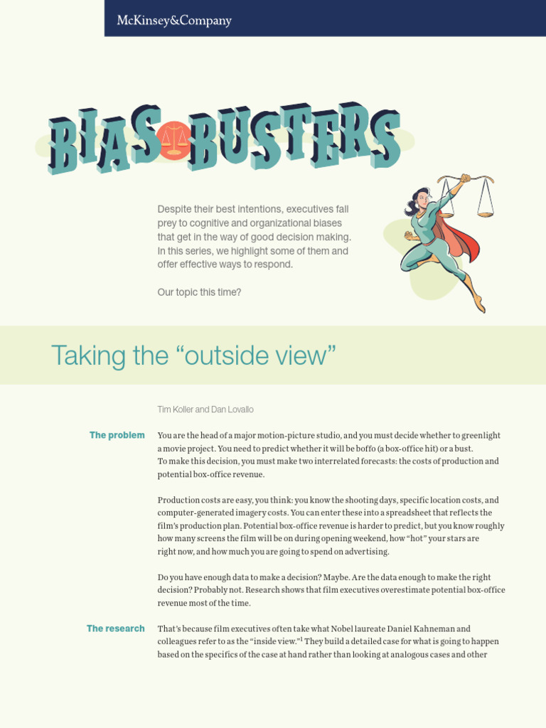 Bias Buster Taking The Outside View | PDF | Ct Scan | Cognition