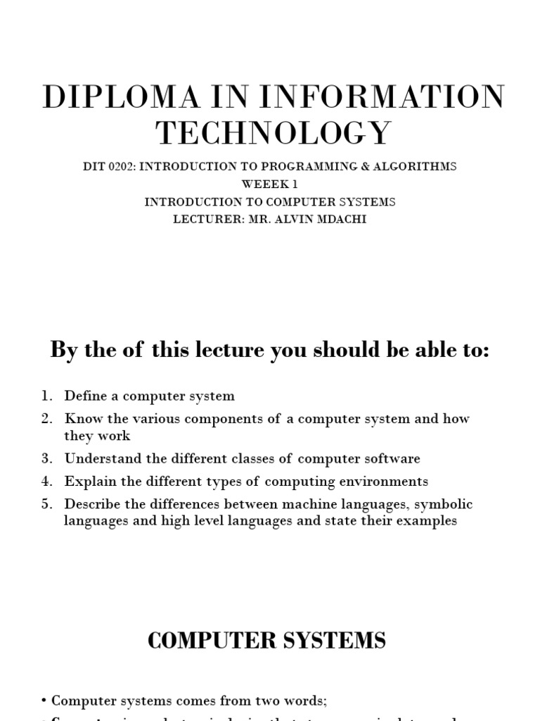 Dit 0202 - Week One | Download Free PDF | Software | Computer Hardware