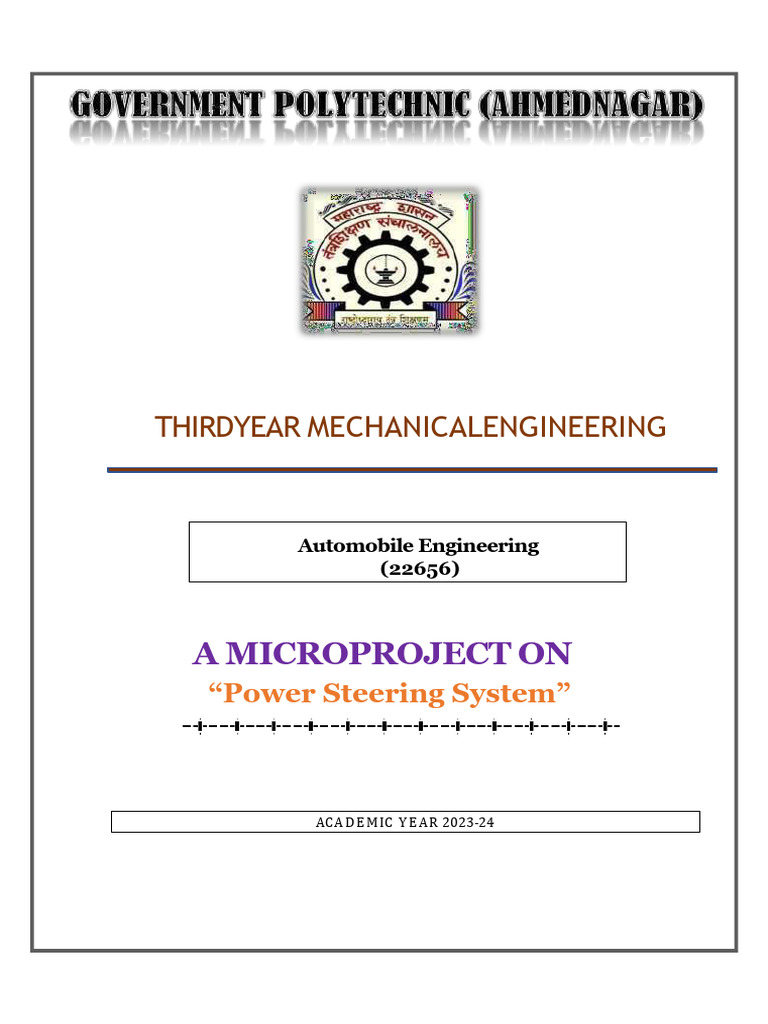 AEN Micro Project | PDF | Steering | Gear