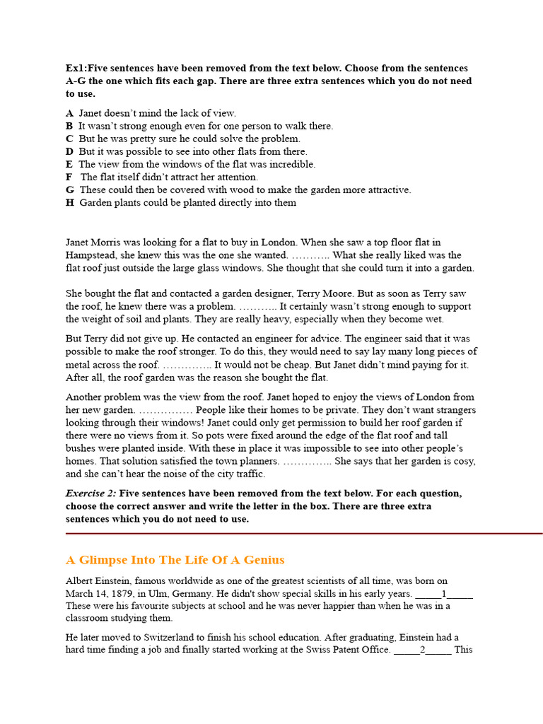 Gapped-Text Reading | PDF | Albert Einstein