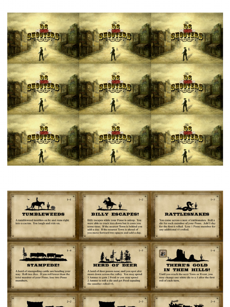 D6 Shooters - Event Cards | PDF