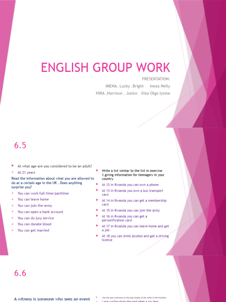 English Group Work 1001 | PDF