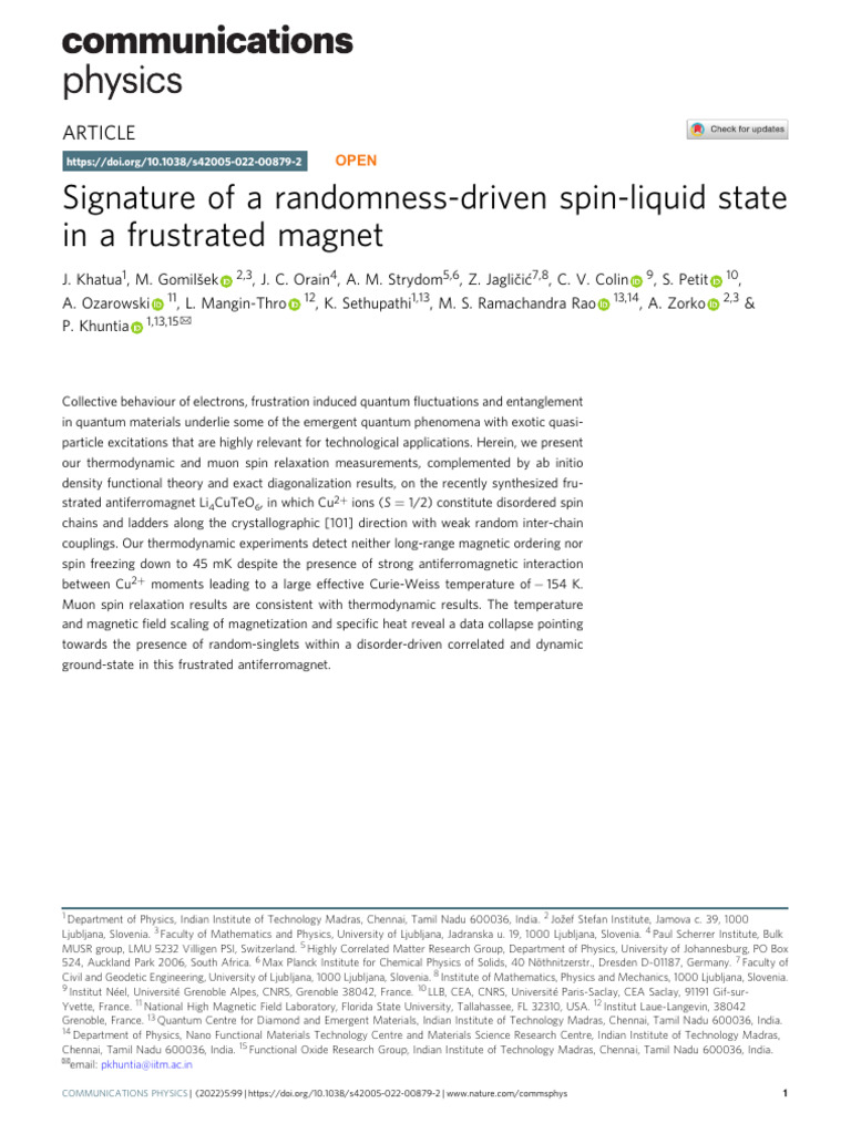 Signature of A Randomness-Driven Spin-Liquid State in A Frustrated ...
