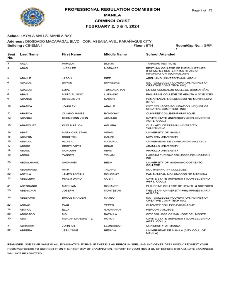 Manila Room Assignment | Download Free PDF | Metro Manila | Philippines