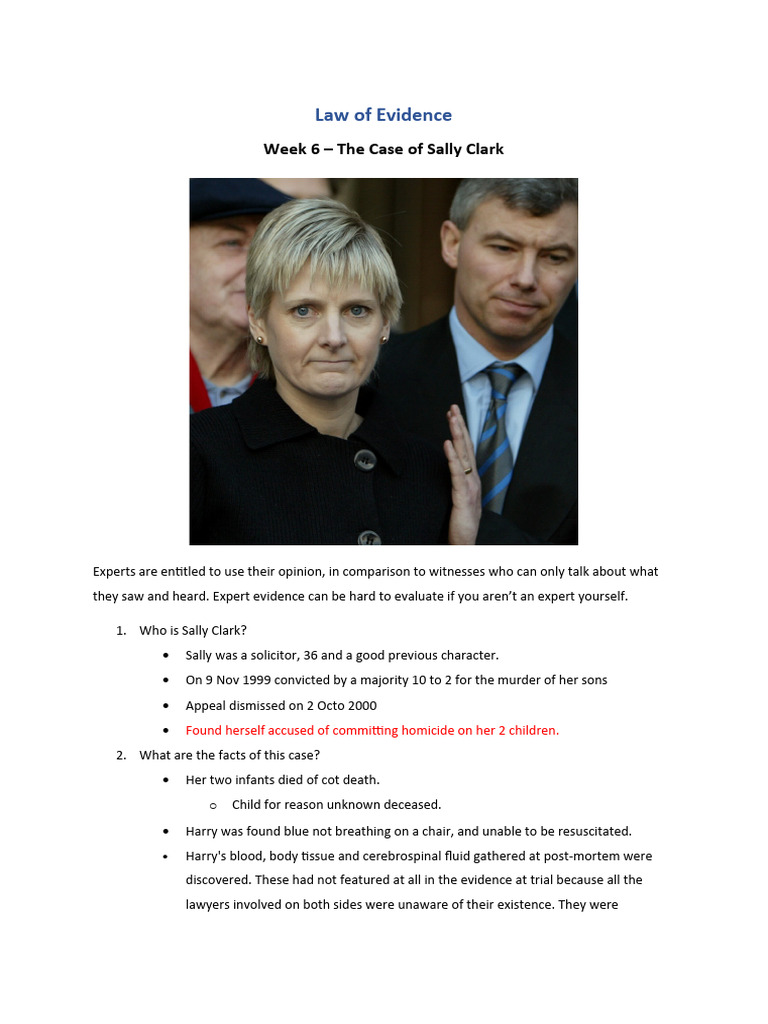 The Case of Sally Clark | PDF | Justice | Crime & Violence