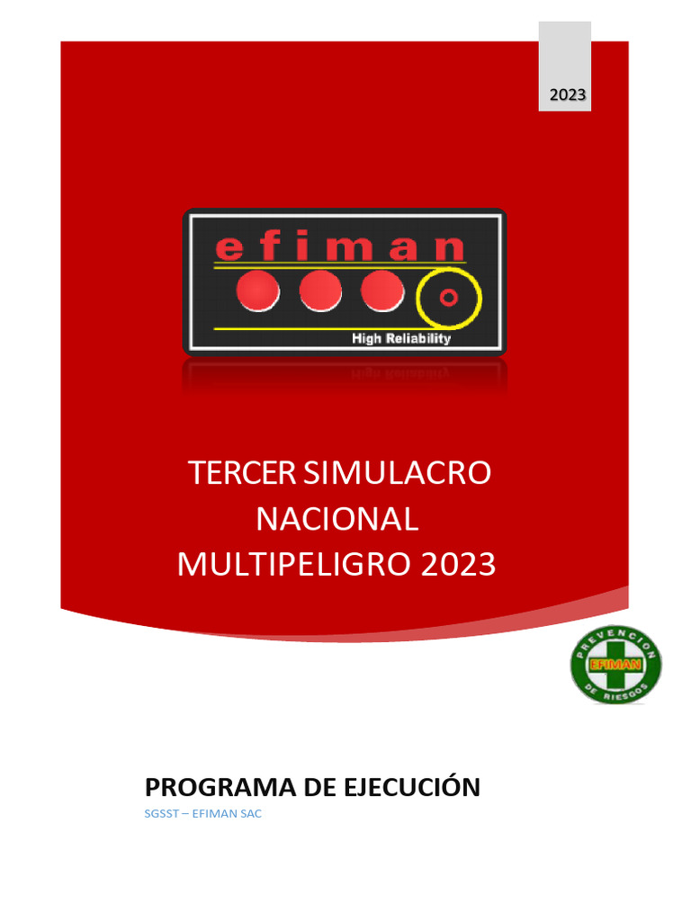 Plan Tercer Simulacro Nacional Multipeligro 2023 | PDF | Precipitación | Ciencias de la Tierra