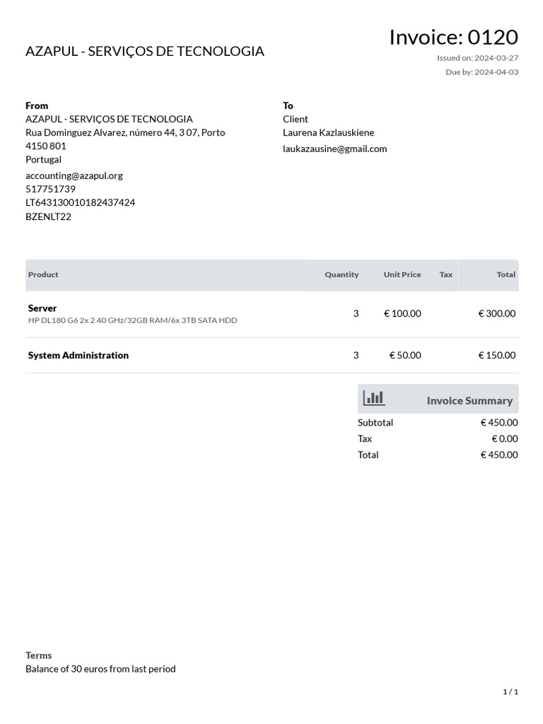 Invoice - 0120 | PDF