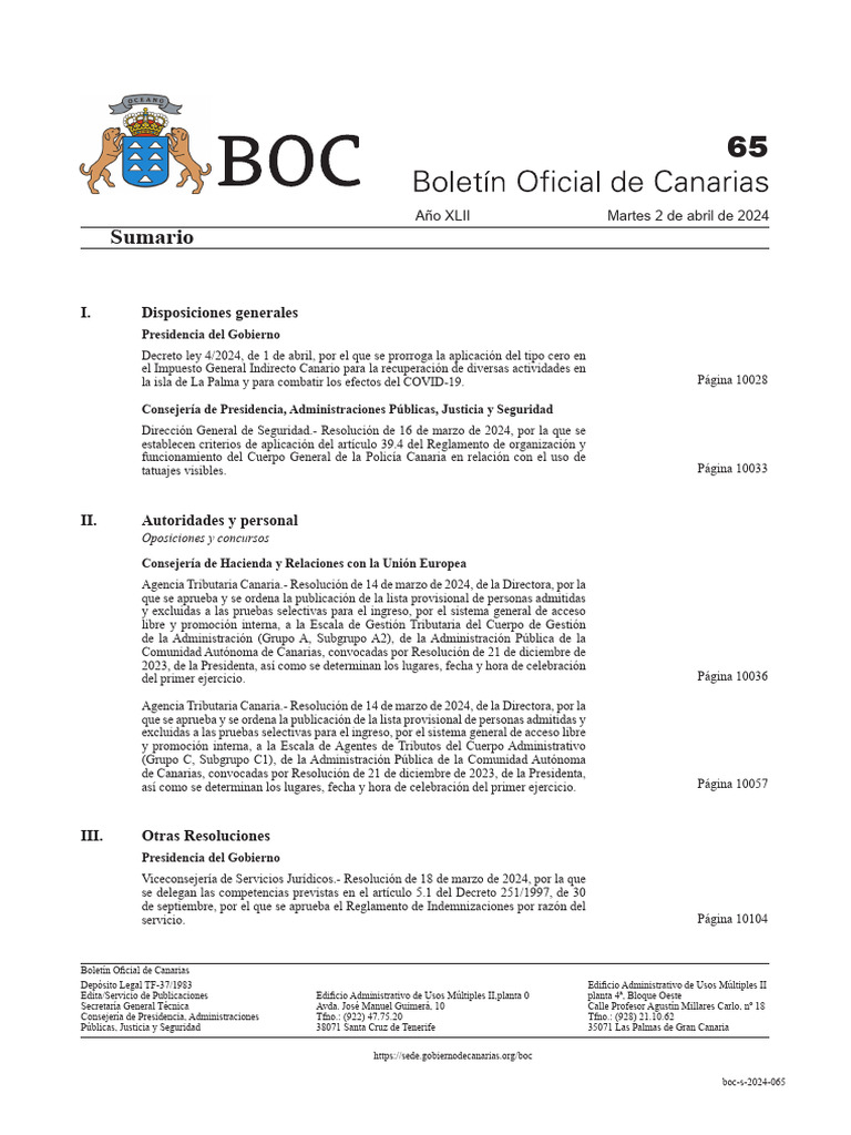 boc-s-2024-065 | PDF | Islas Canarias
