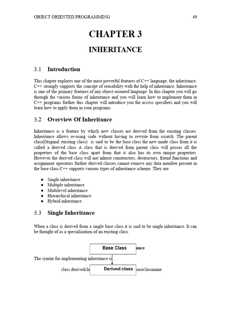 CHAPTER3 | PDF | Class (Computer Programming) | Inheritance (Object Oriented Programming)