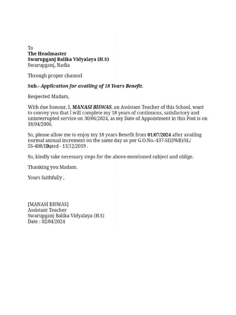 Benifit 18 Yrs Manasi Biswas | PDF
