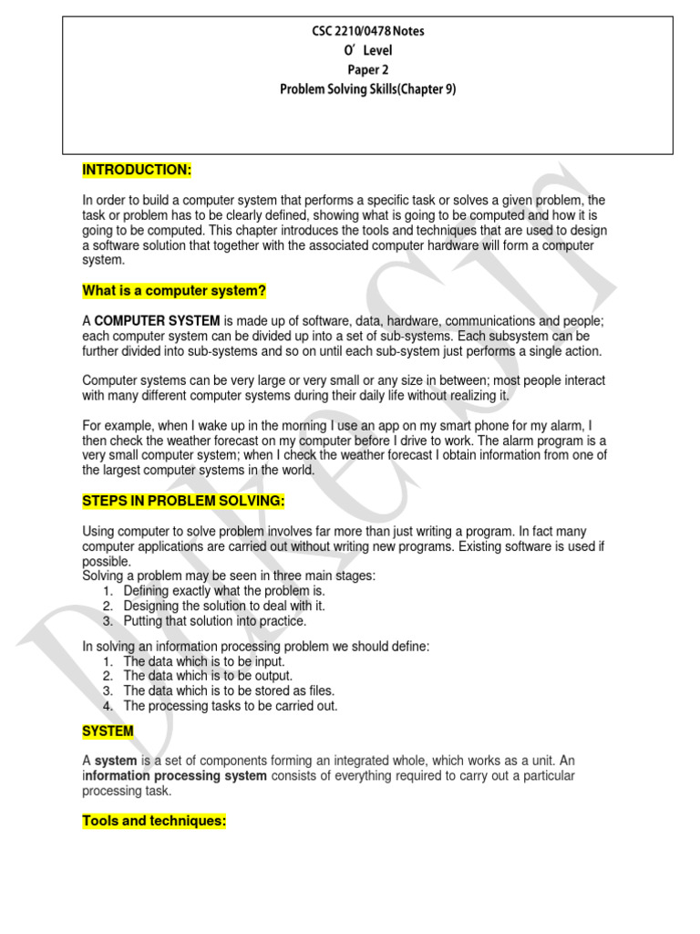 Problem Solving Skill Pdf Library Computing Programming