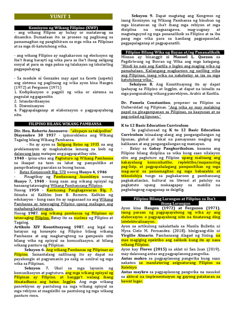 Fili 102 Reviewer | PDF